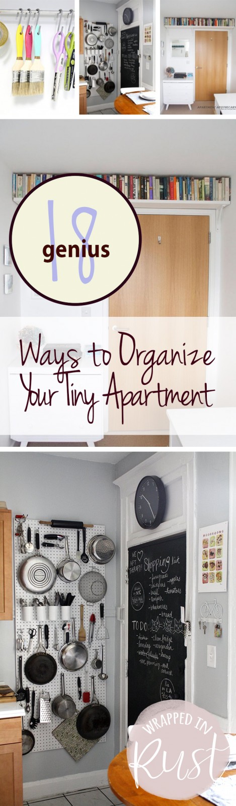 18 Genius Ways to Organize Your Teeny Apartment - Wrapped in Rust