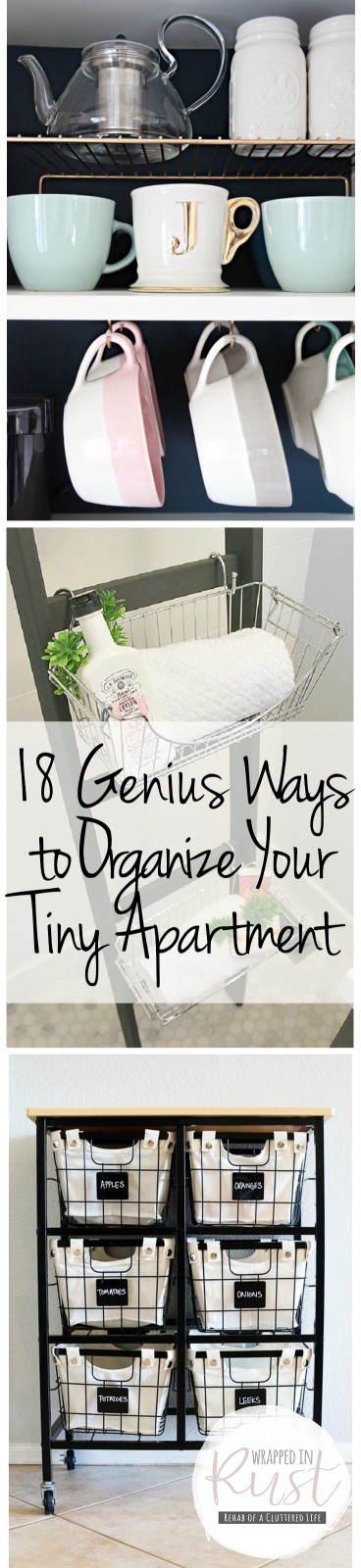 18 Genius Ways to Organize Your Teeny Apartment - Wrapped in Rust